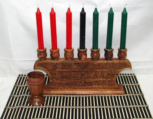 Kwanzaa Items- Candle Holder ( Kinara) Complete Set